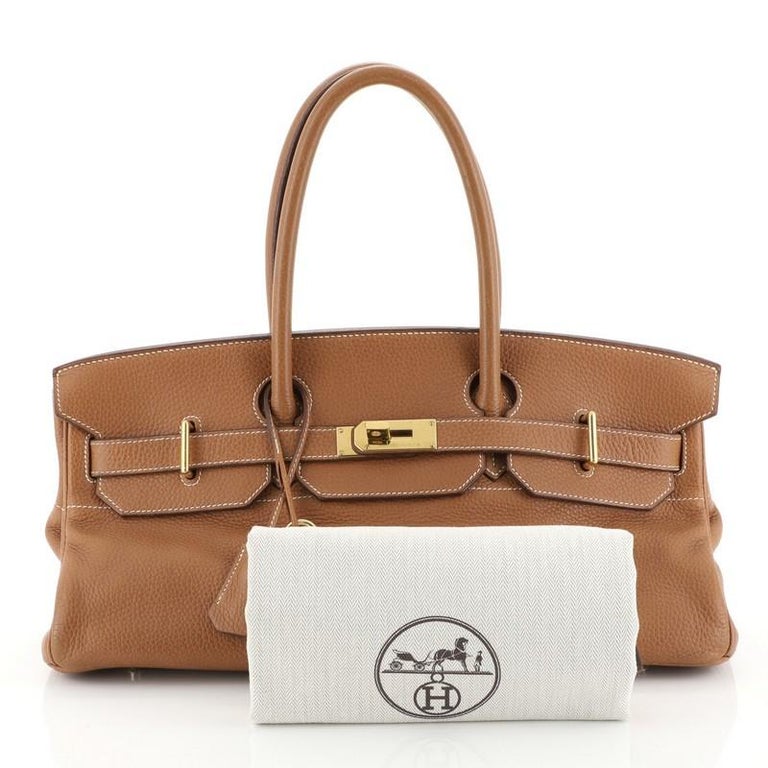 Hermes Birkin JPG Handbag Gold Clemence with Gold Hardware 42 at 1stDibs