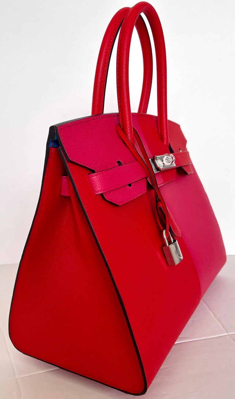 Hermès Birkin Tri-Color Sellier 30 Rouge Casaque Rose Extreme at ...