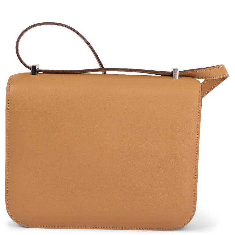 HERMES Biscuit beige Swift leather CONSTANCE 18 MINI Bag w Palladium ...