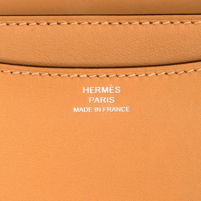 HERMES Biscuit beige Swift leather CONSTANCE 18 MINI Bag w Palladium ...