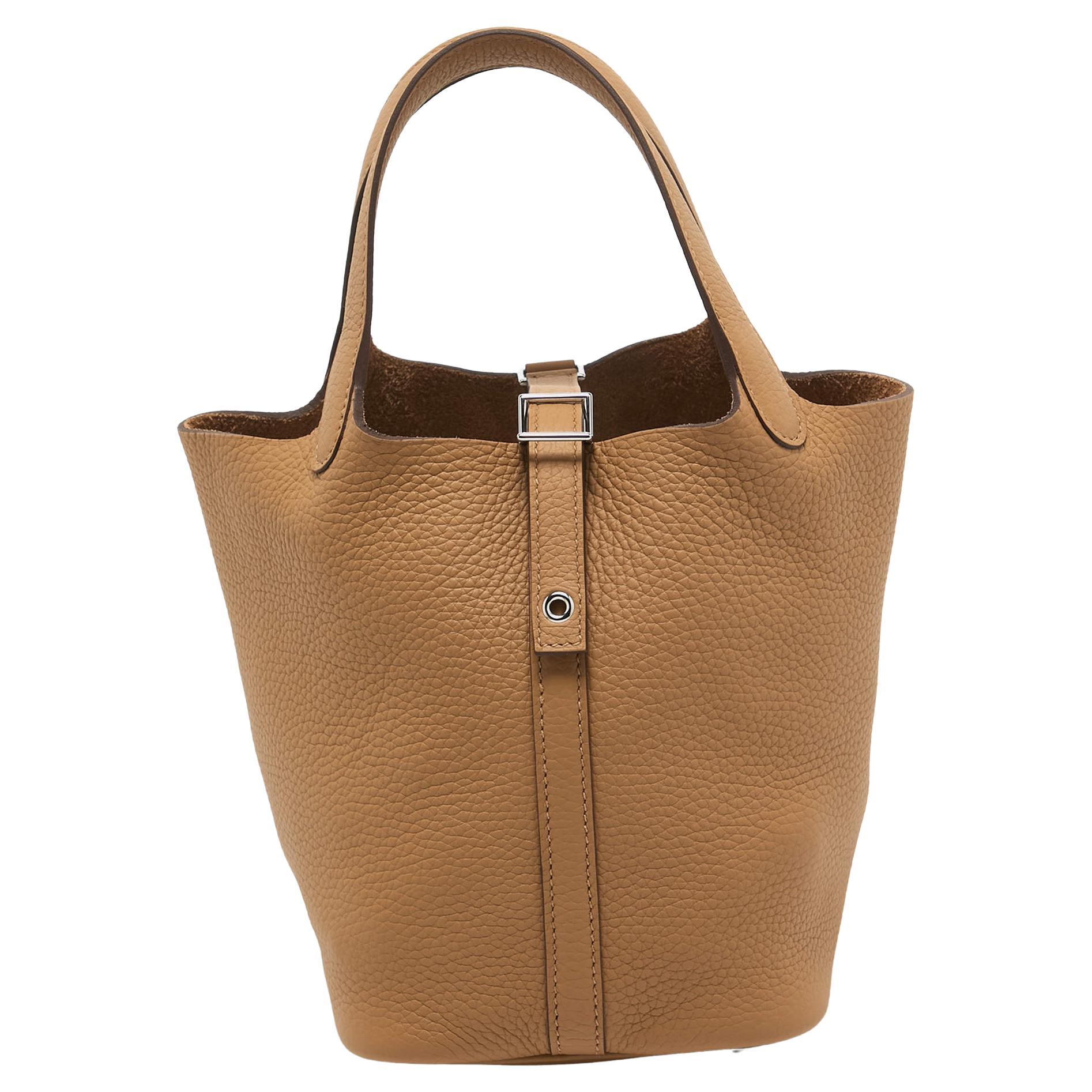 Hermes Biscuit Taurillon Clemence Leather Picotin Lock 18 Bag For Sale ...