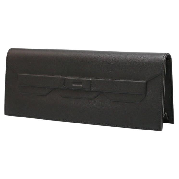 Hermes Black Birkin Shadow Pochette For Sale at 1stDibs