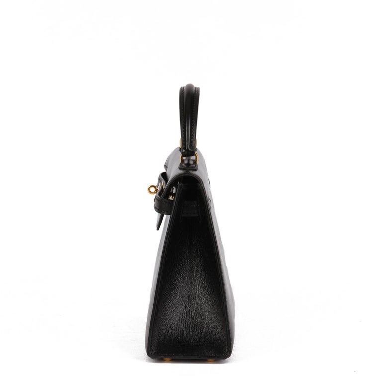HERMÈS Black Box Calf Leather Vintage Kelly 15cm Sellier For Sale at ...