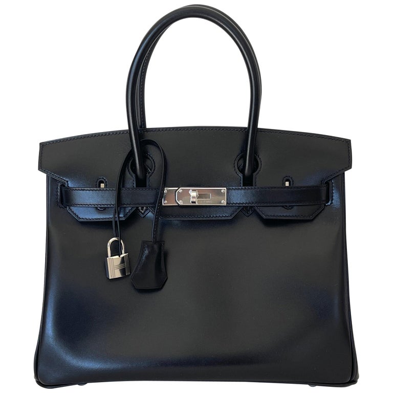 Hermès Black Box Calfskin Birkin Bag 30cm Collectors dream! Rare at 1stDibs