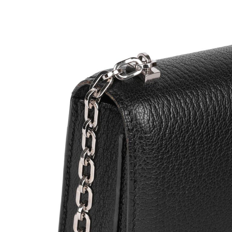 HERMÈS Black Chevre Leather Verrou Chaine Mini For Sale at 1stDibs