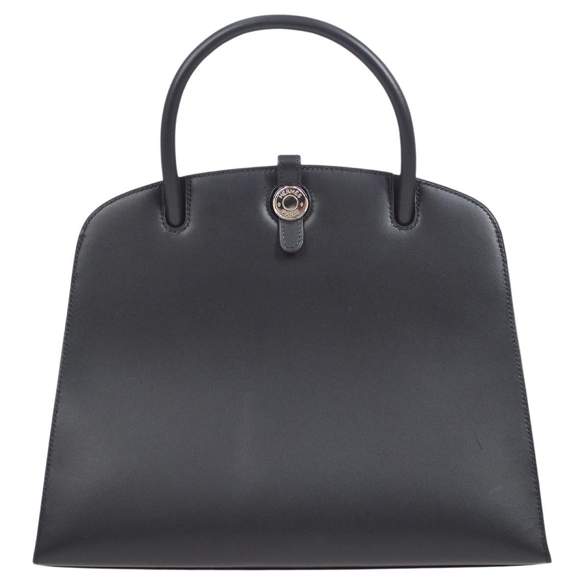 HERMES Black Dalvy 30 Chamonix Palladium Top Handle Tote Bag For Sale ...