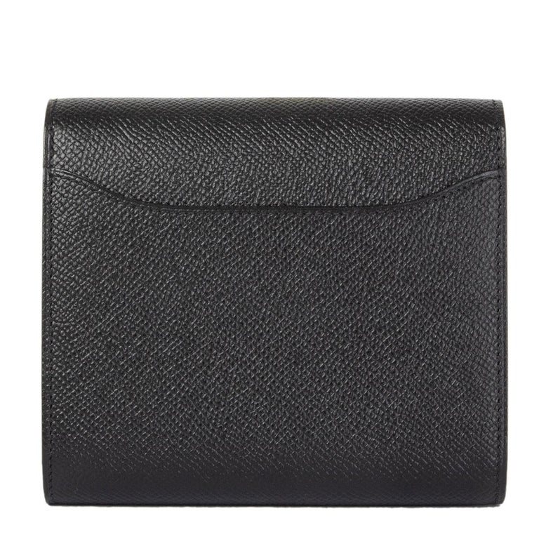 HERMES black Epsom leather CONSTANCE COMPACT Wallet at 1stDibs