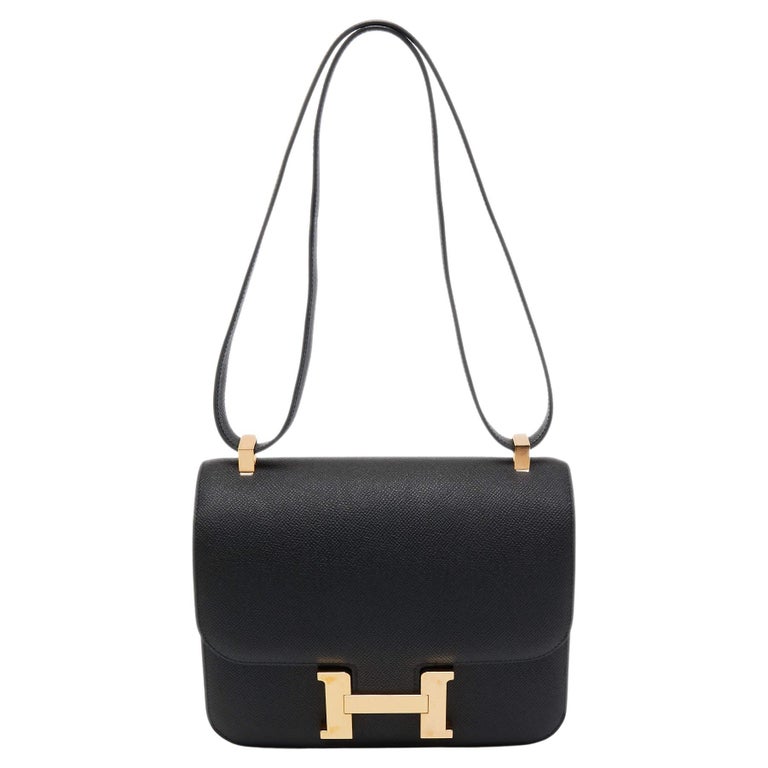 Hermes Black Epsom Leather Gold Finish Constance 24 Bag For Sale at 1stDibs