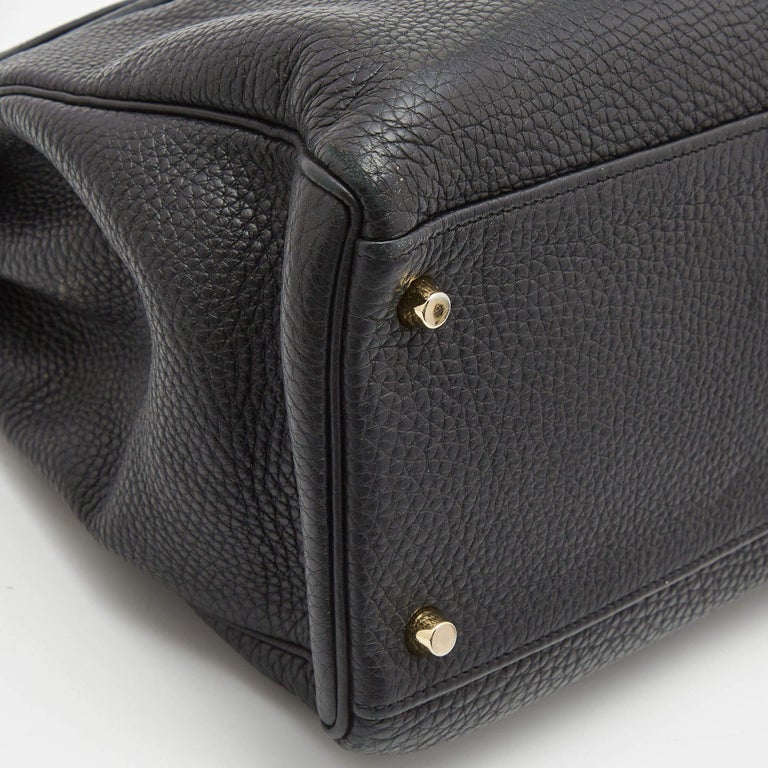 Hermes Black Fjord Leather Gold Finish Kelly Retourne 35 Bag For Sale ...