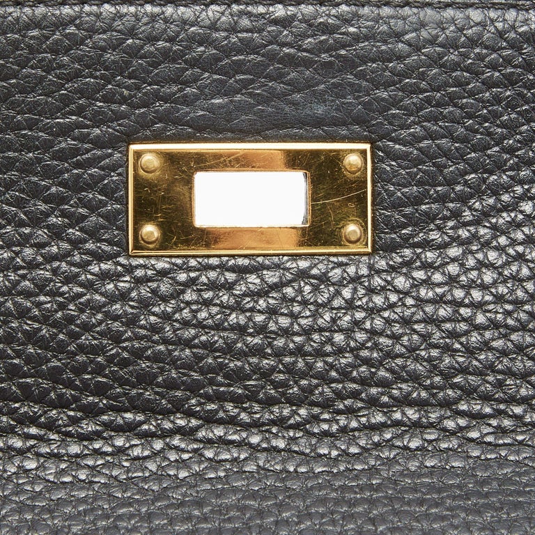 Hermes Black Fjord Leather Gold Finish Kelly Retourne 35 Bag For Sale ...