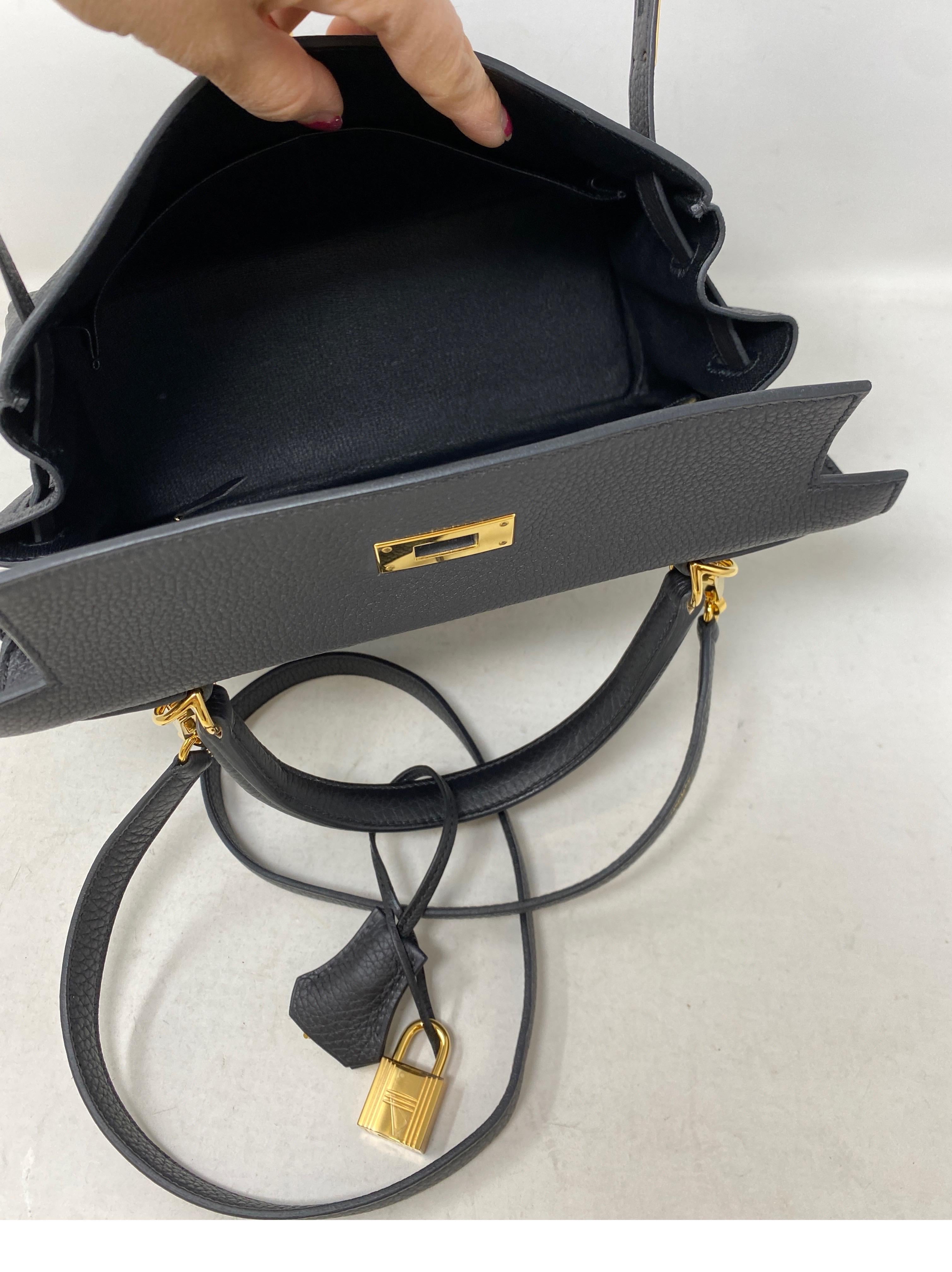 Hermes Black Kelly 28 Bag at 1stDibs