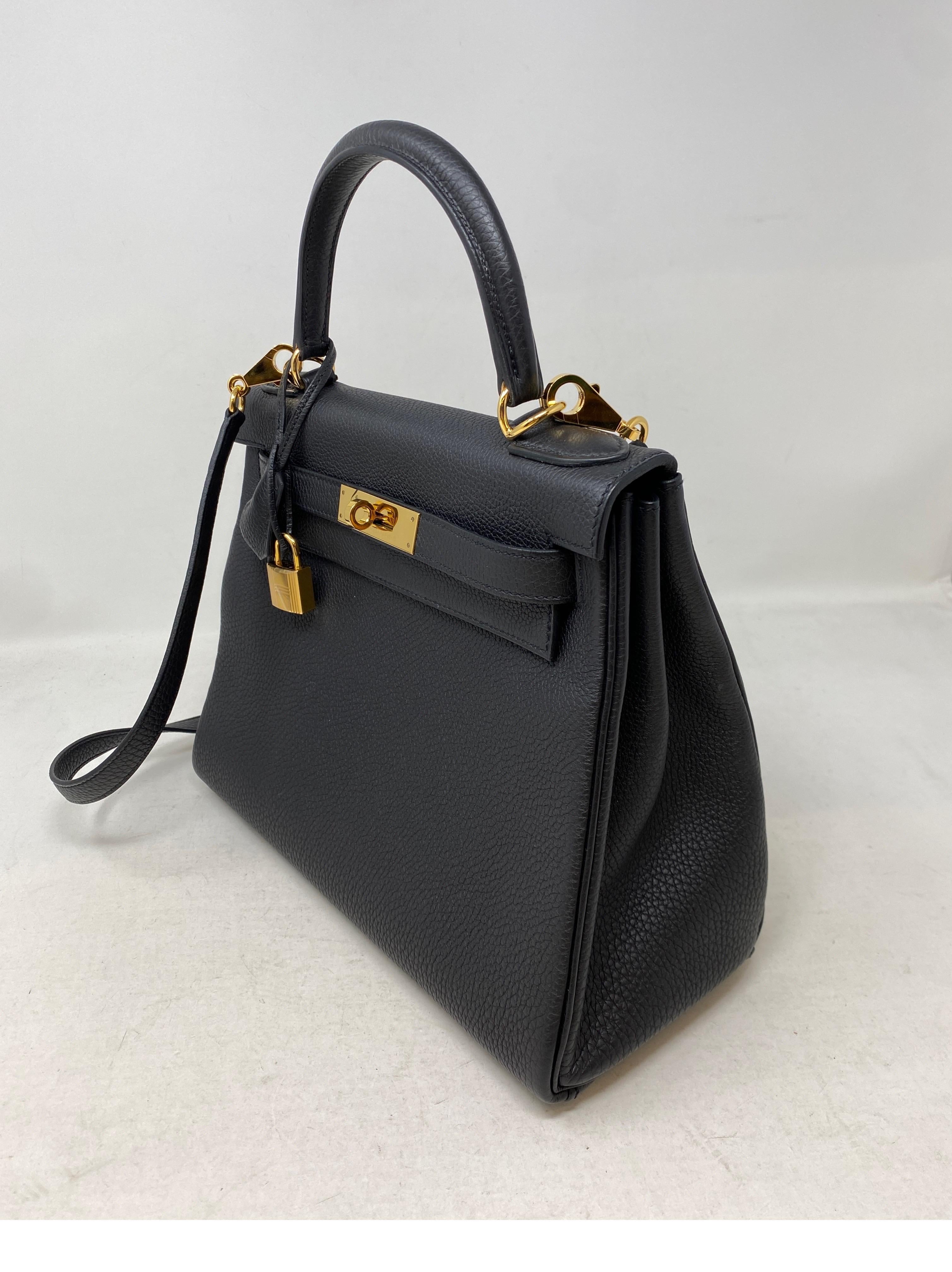 Hermes Black Kelly 28 Bag at 1stDibs