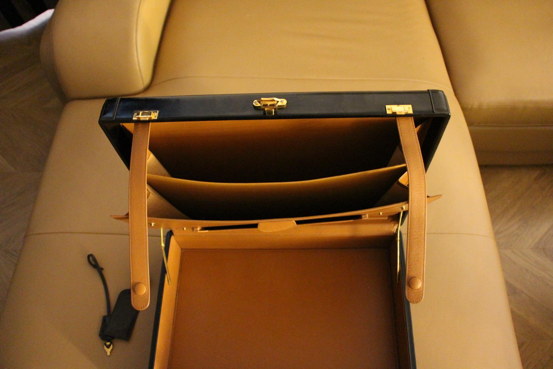 Hermès Black Leather Briefcase, Hermes Attache, Hermes Bag For Sale at ...