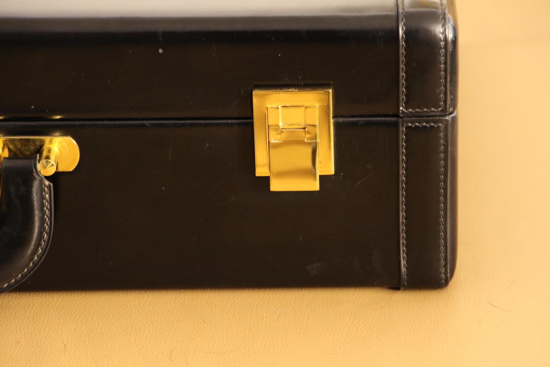 Hermès Black Leather Briefcase, Hermes Attache, Hermes Bag For Sale at ...