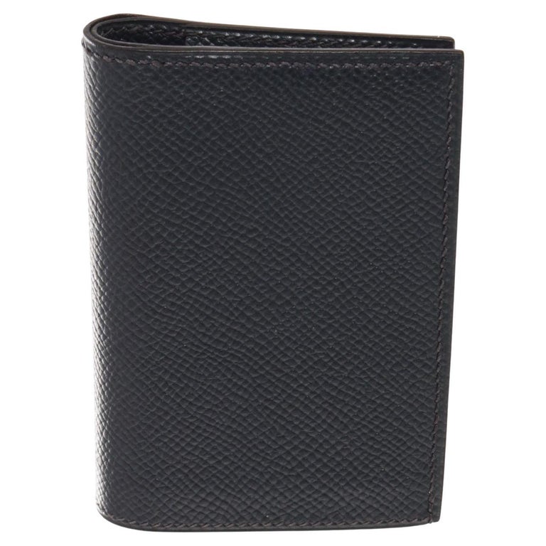 Hermes Black Leather Two Fold Card Case at 1stDibs