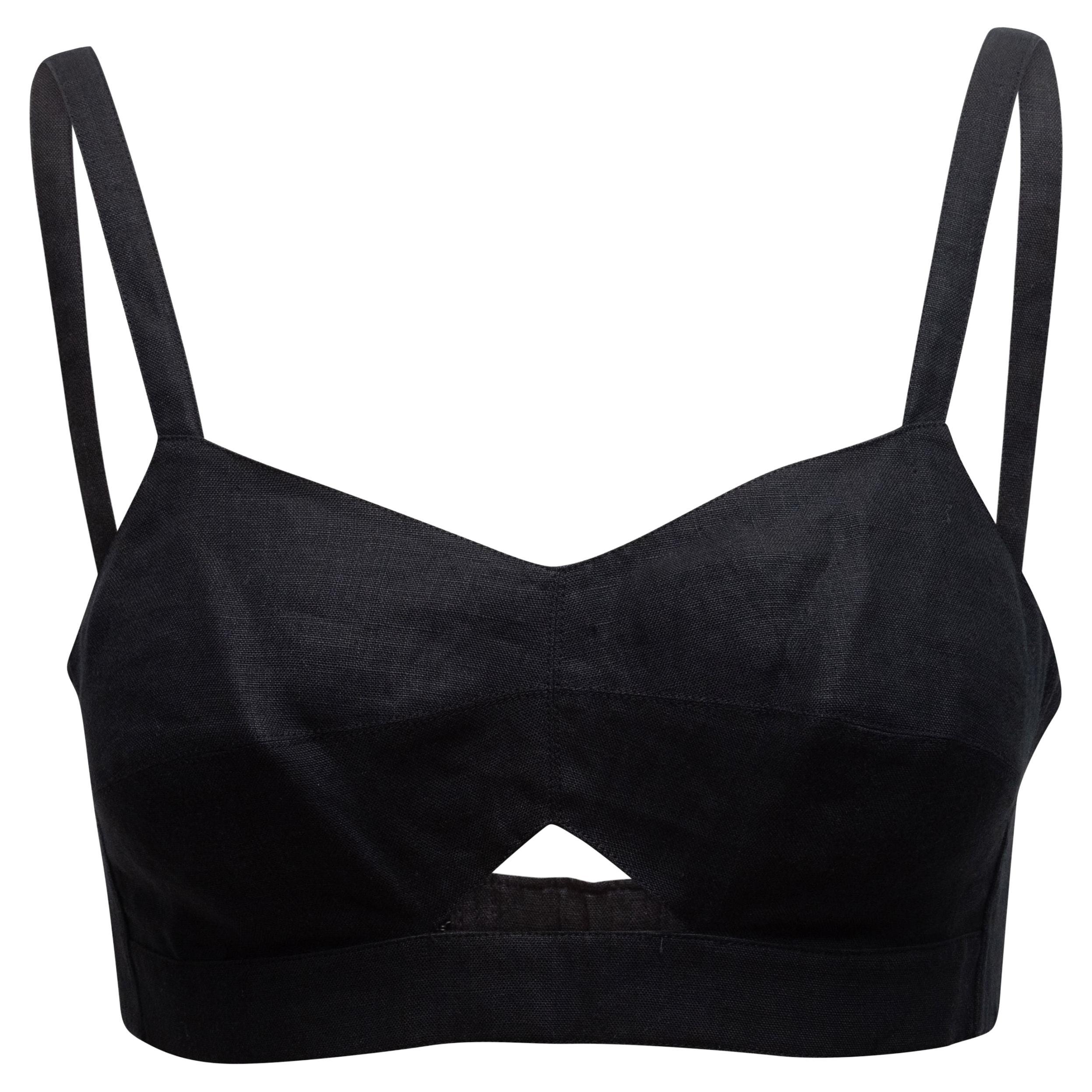 Hermes Black Linen Bralette at 1stDibs