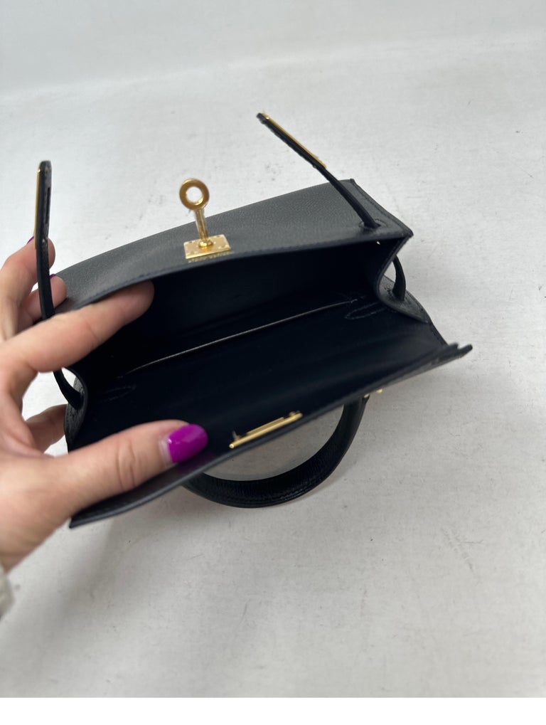 Hermes Black Mini Kelly Bag For Sale at 1stDibs