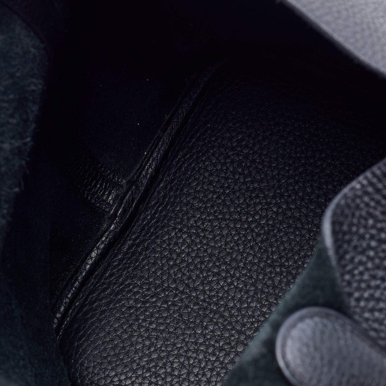 Hermes Black Taurillon Clemence Leather Palladium Finish Picotin Lock ...