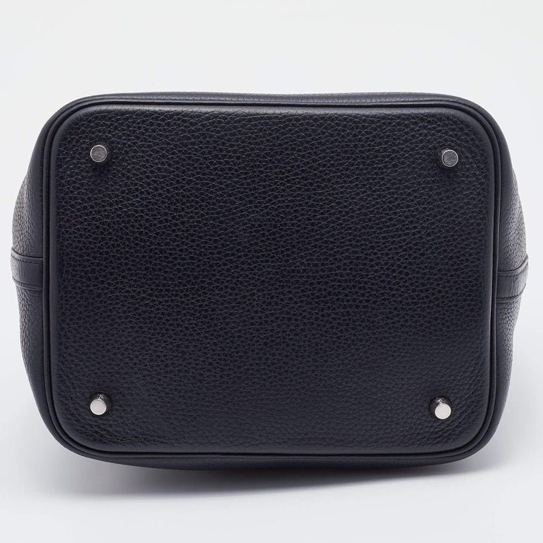 Hermes Black Taurillon Clemence Leather Palladium Finish Picotin Lock ...