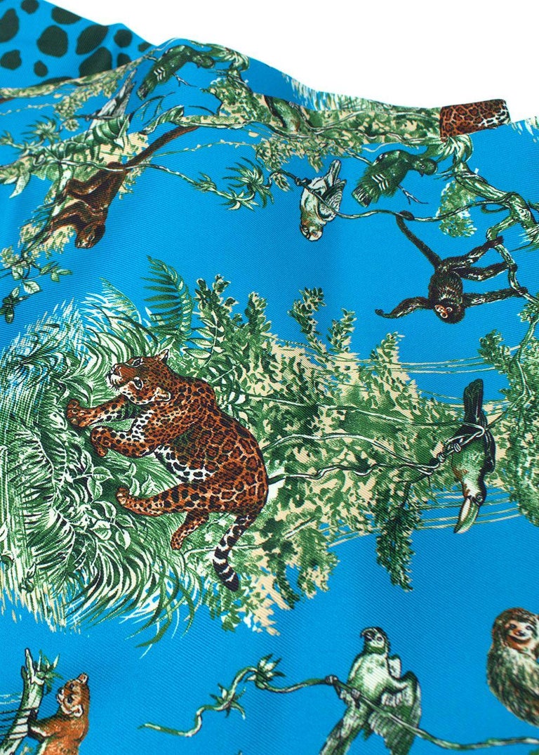 Hermes Bleu Gitane Silk Equateur Maxi Twilly at 1stDibs