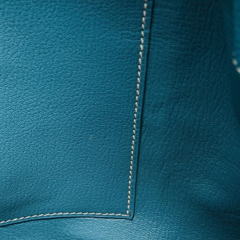 Hermes Bleu Jean Togo Leather So Kelly 22 Bag at 1stDibs