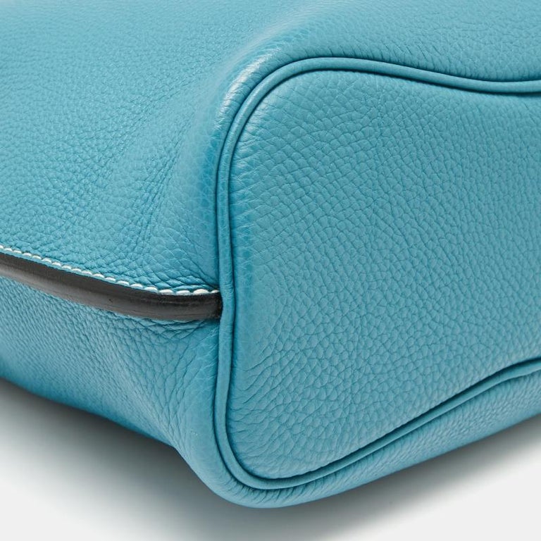 Hermes Bleu Jean Togo Leather So Kelly 22 Bag at 1stDibs