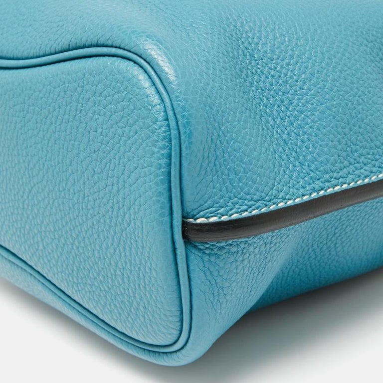 Hermes Bleu Jean Togo Leather So Kelly 22 Bag at 1stDibs