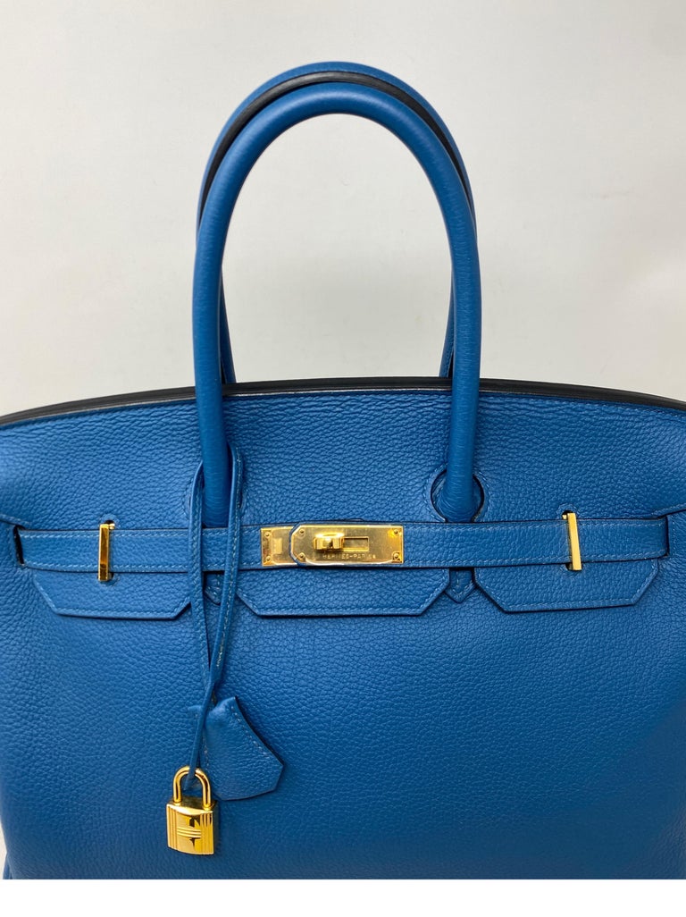 Hermes Blue Colvert Birkin 35 Bag at 1stDibs