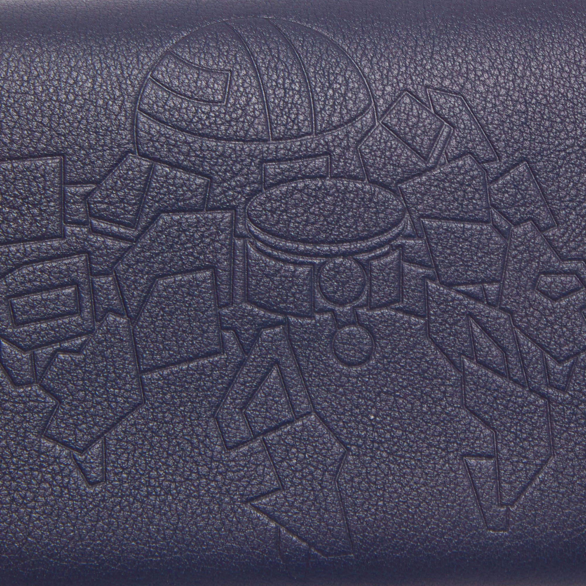 Hermes Blue Indigo Swift Leather Robot Calvi Card Case For Sale at 1stDibs