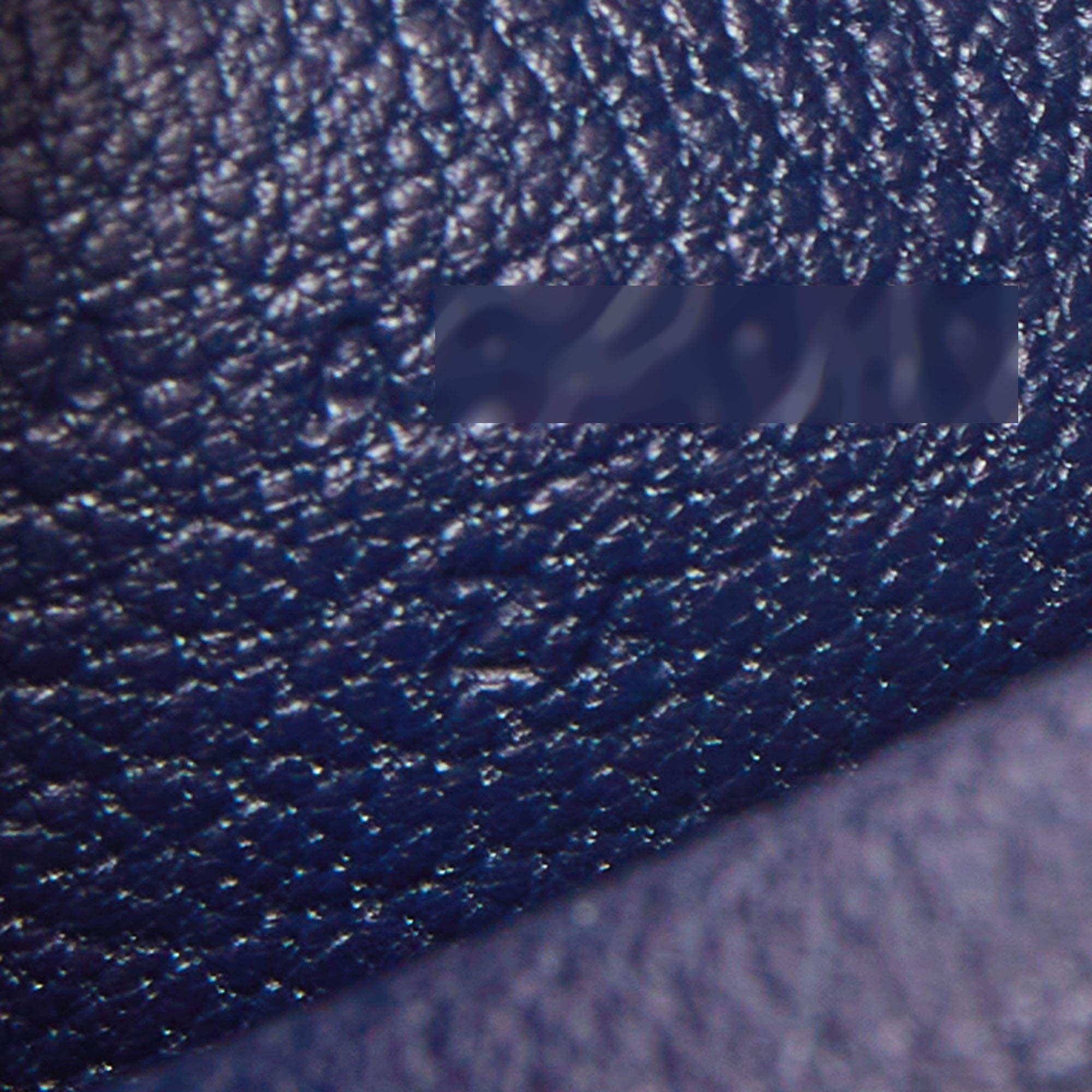 Hermes Blue Indigo Swift Leather Robot Calvi Card Case For Sale at 1stDibs