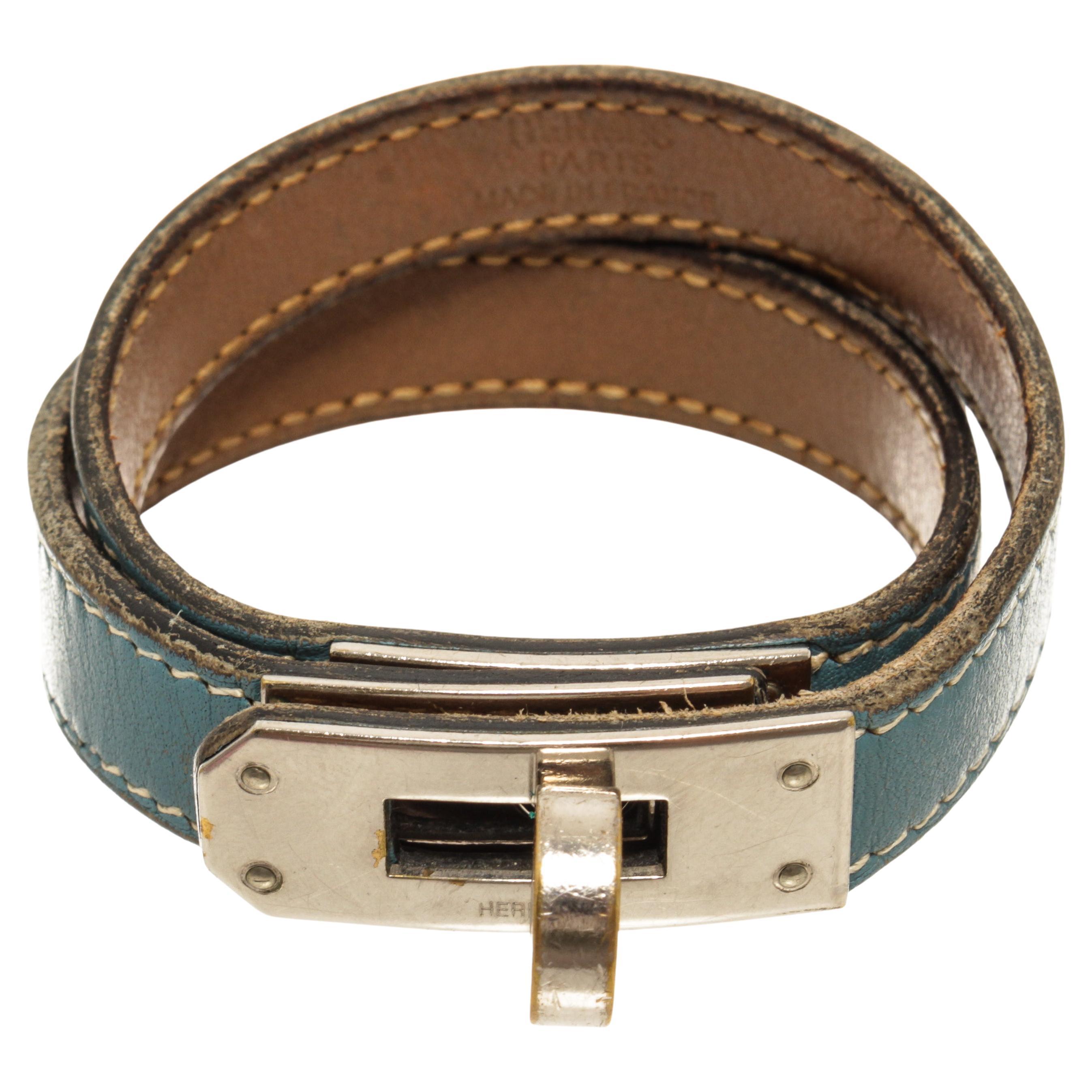 Hermes Diamond Gold Kelly Bracelet with Box at 1stDibs