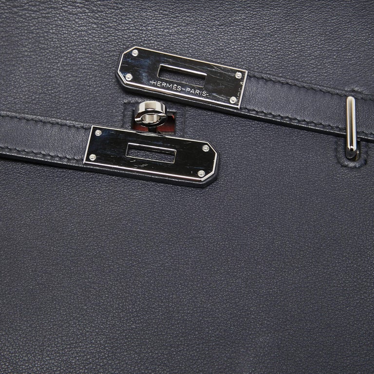 Hermes Blue Nuit/Orange Poppy Swift Leather Jypsiere 28 Bag For Sale at ...