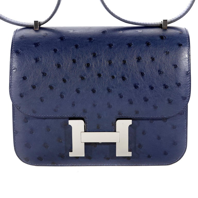 Hermès Blue Roi Ostrich Constance Mini 18 at 1stDibs | hermes constance ...