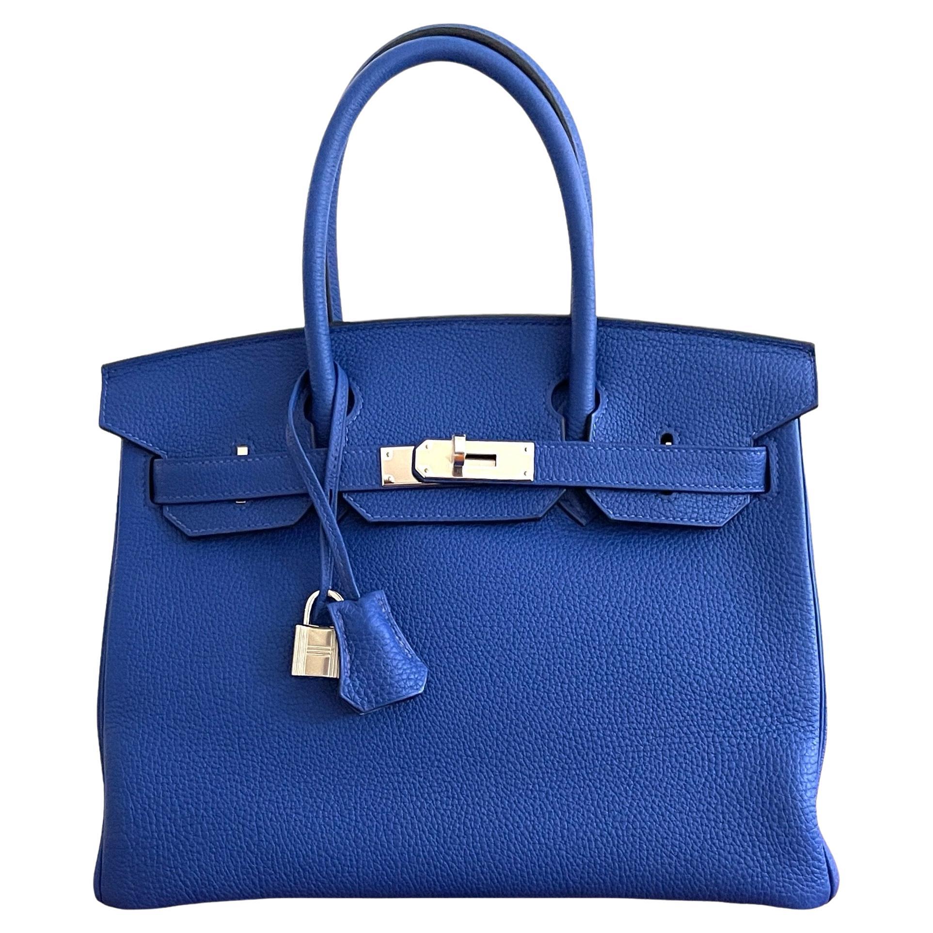 Hermès Blue Atoll Togo Gold Hardware Top Handle Birkin 35 Bag at ...