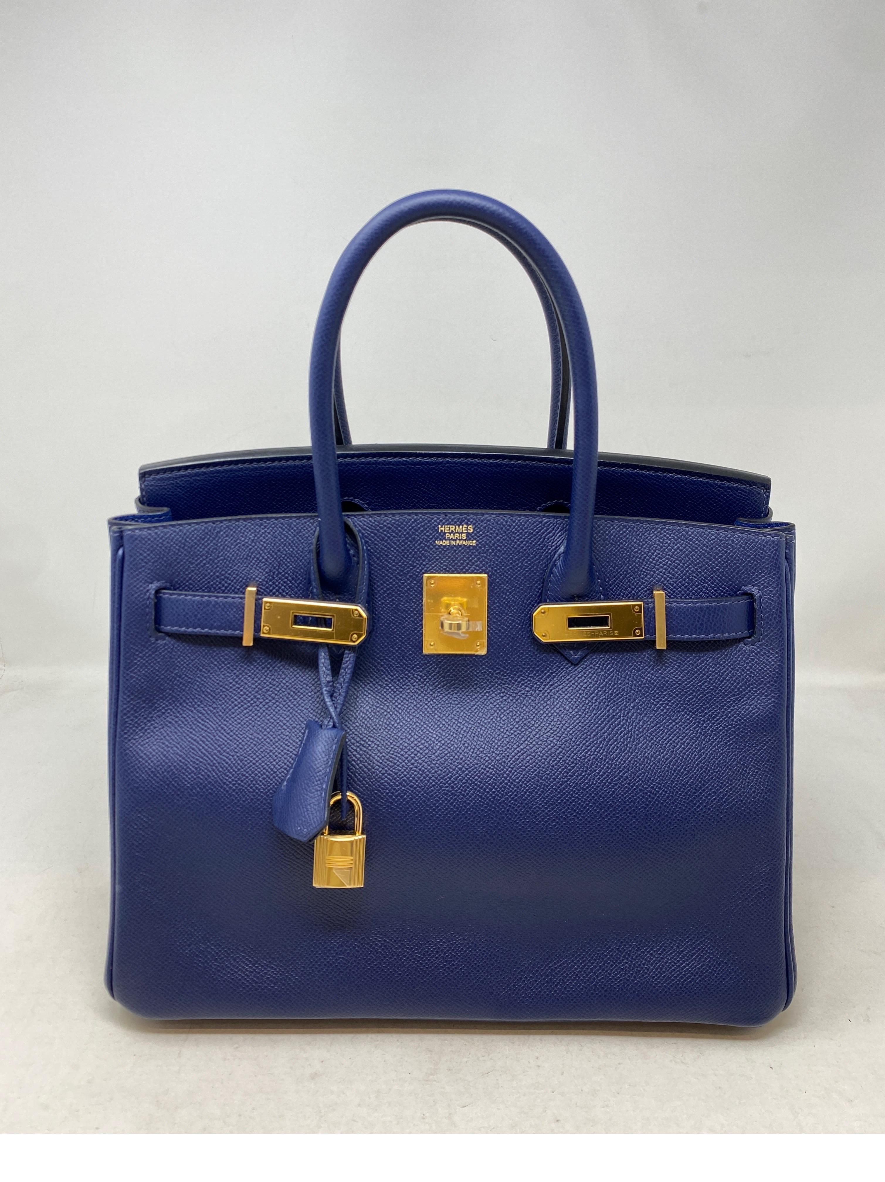 Hermes Blue Sapphire Birkin 30 Bag at 1stDibs