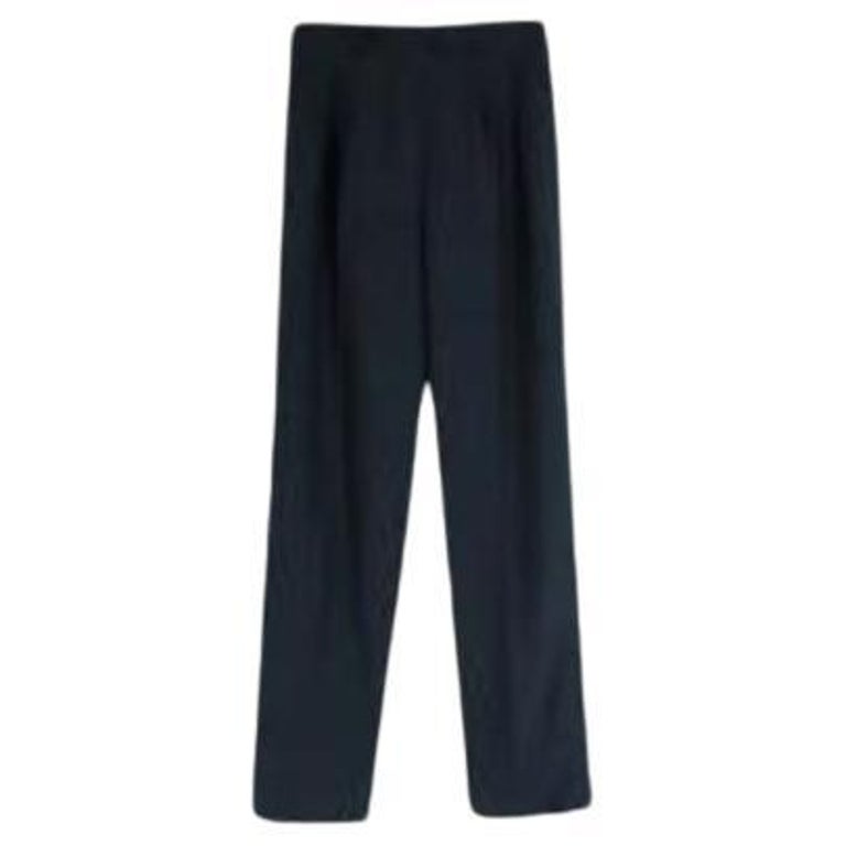 Hermes Blue Silk Cigarette Trousers For Sale at 1stDibs