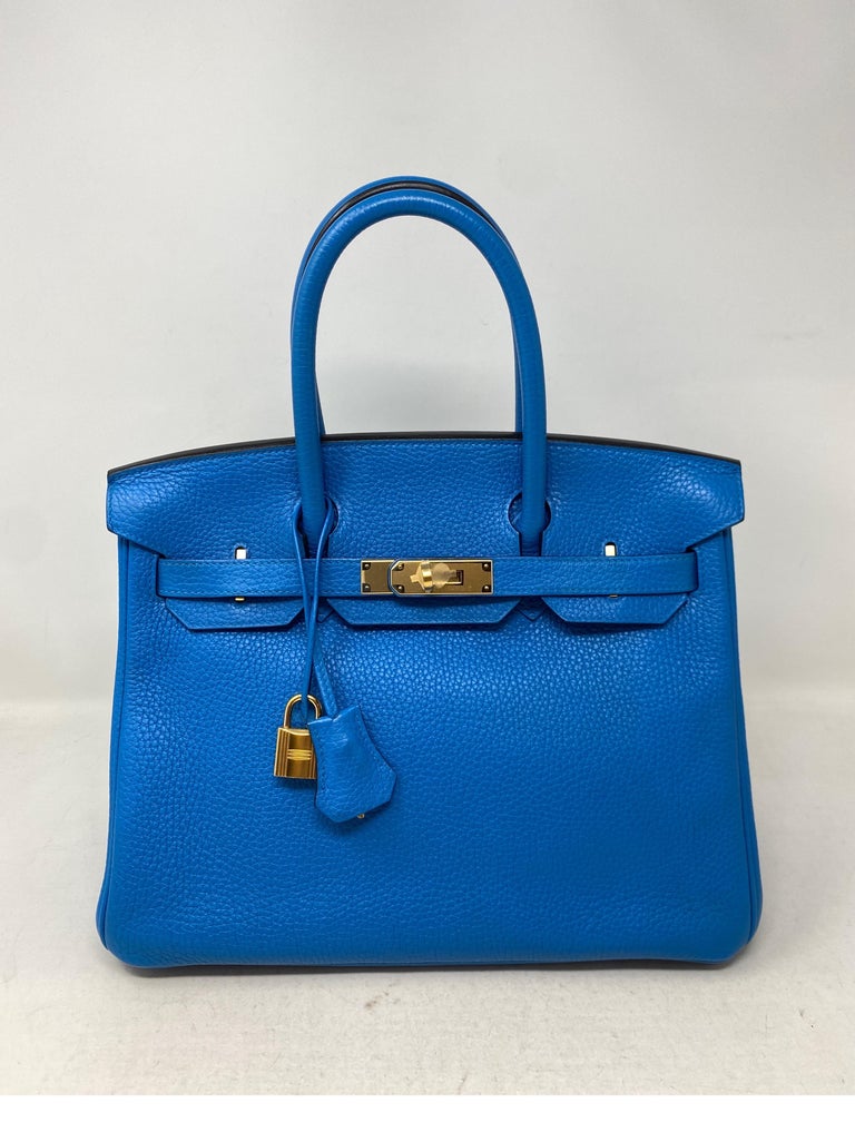 Hermes Blaue Zanzibar Birkin 30 Tasche im Angebot bei 1stDibs