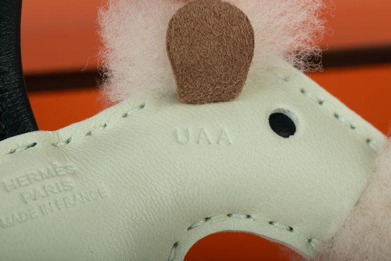 Hermès BNIB Green Shearling Dog Charm For Sale at 1stDibs