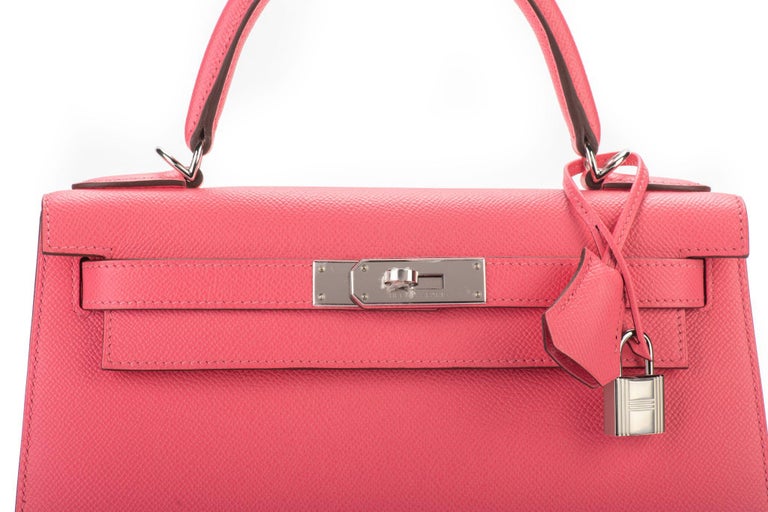 Hermes BNIB Kelly 28 Rose Azalee Epsom For Sale at 1stDibs
