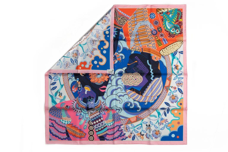 Hermès BNIB Multicolor Silk Scarf For Sale at 1stDibs