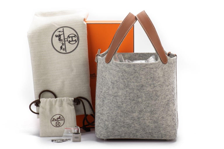 Hermès BNIb Picotin 18 Feutre Gris Gold For Sale at 1stDibs