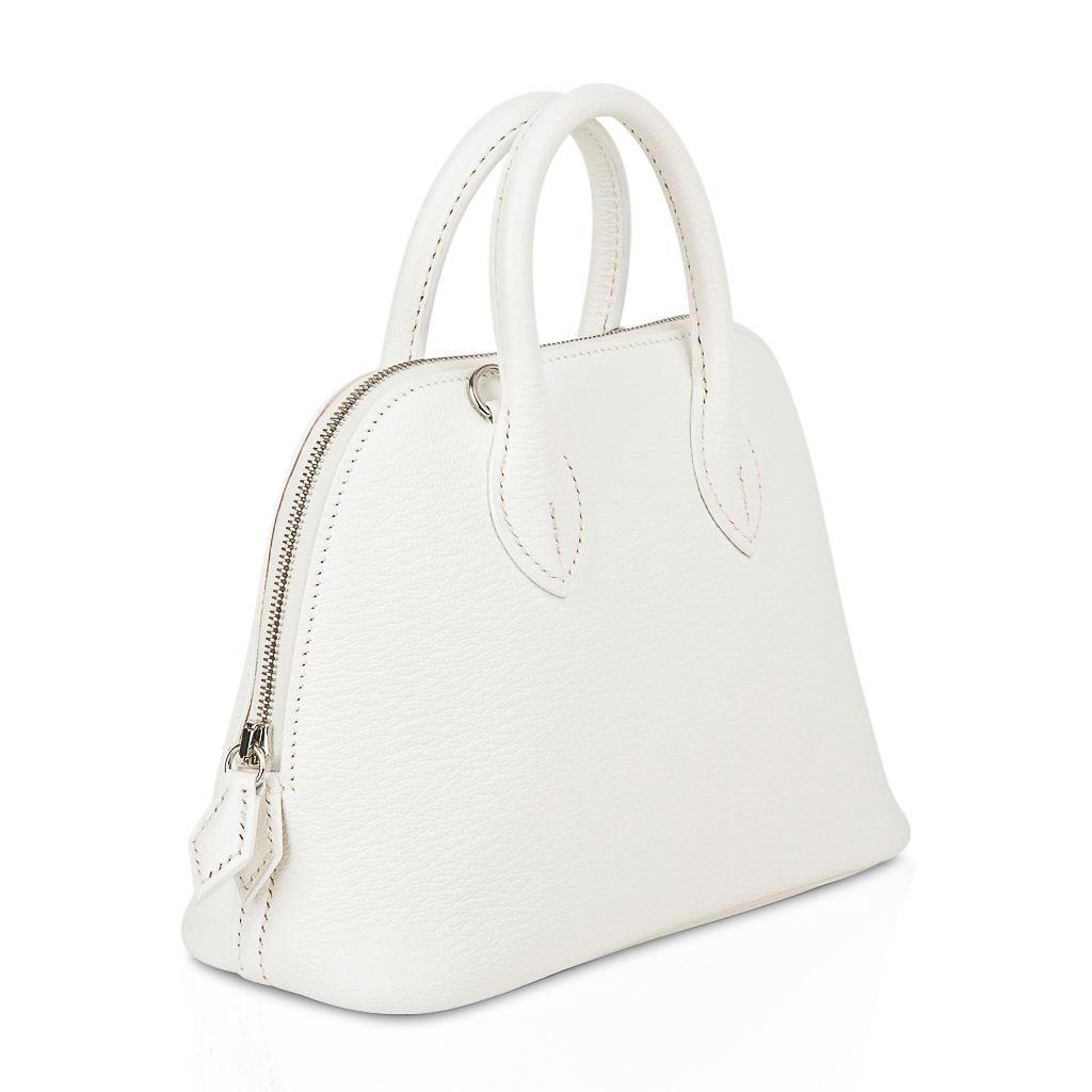 Hermes Bolide 1923 Mini Bag White Chevre Leather Palladium Hardware at ...