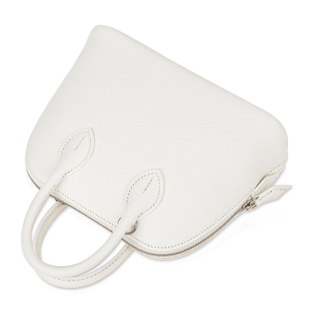 Hermes Bolide 1923 Mini Bag White Chevre Leather Palladium Hardware at ...
