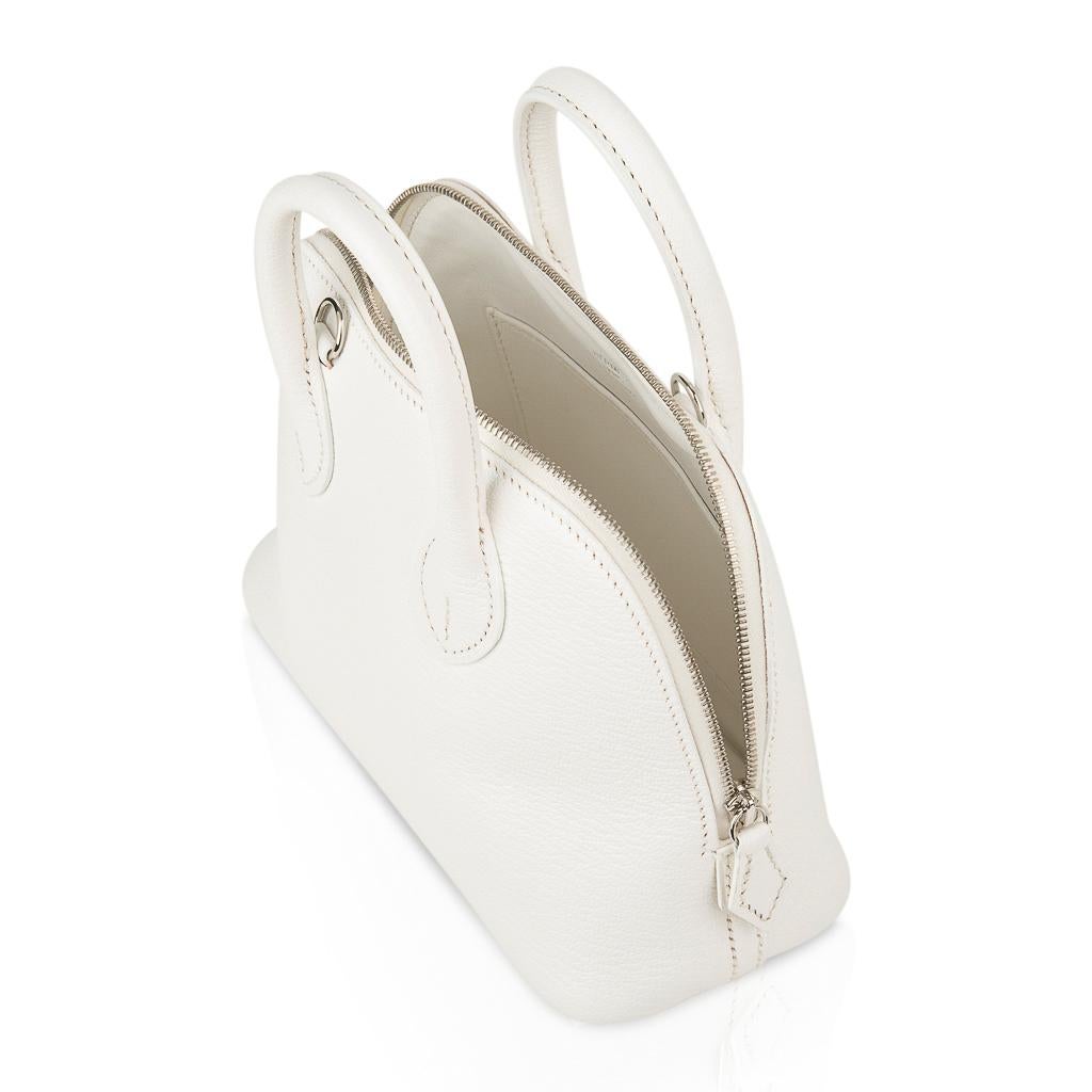 Hermes Bolide 1923 Mini Bag White Chevre Leather Palladium Hardware at ...
