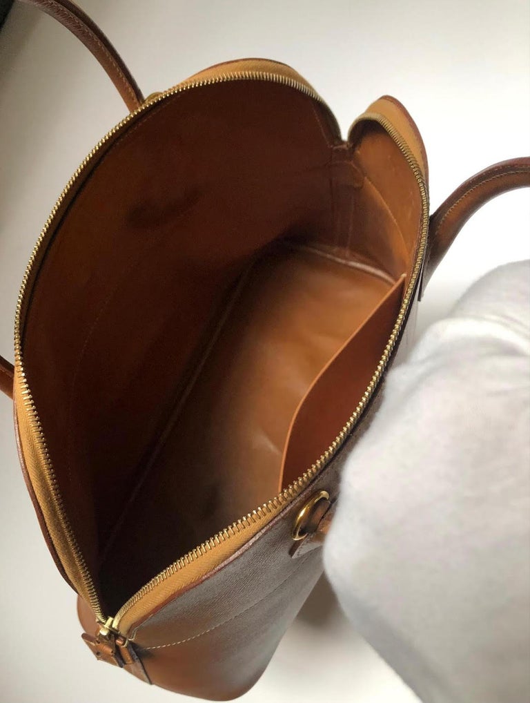 HERMÈS Bolide 1995 Tan Leather Bag GHW Vintage For Sale at 1stDibs