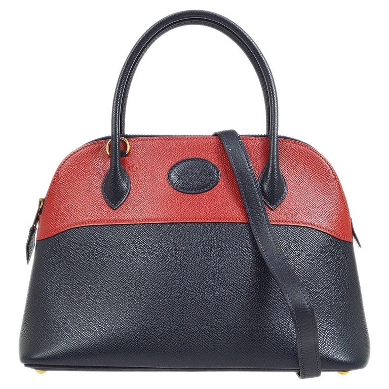 HERMES Bolide 27 Mini Small Red Blue Couchevel Leather Top Handle ...