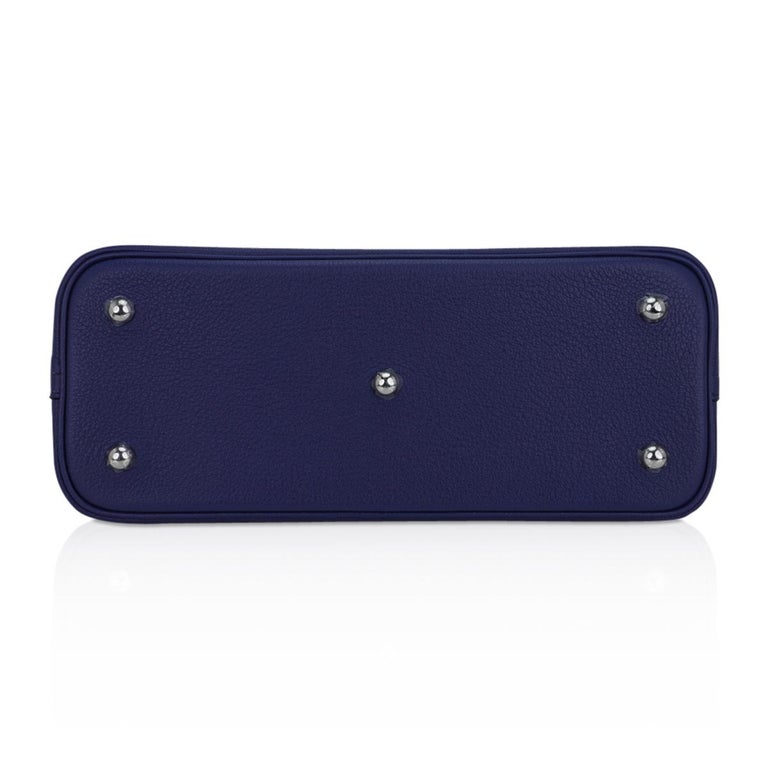Hermes Bolide 31 Bleu Saphir Novillo Leather Palladium Hardware at 1stDibs