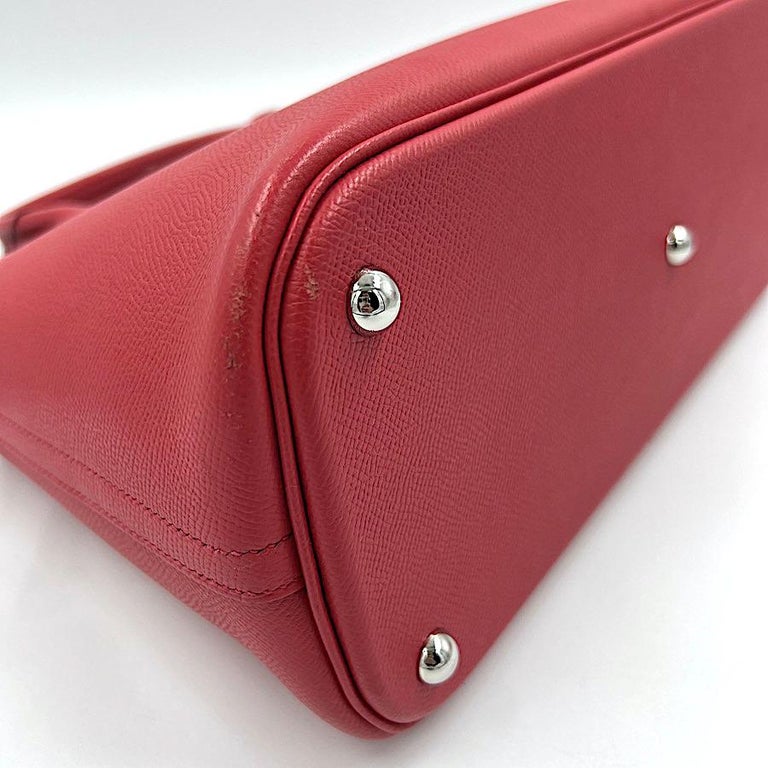 HERMES Bolide 35 Bag in Rouge Pivoine Epsom Leather For Sale at 1stDibs