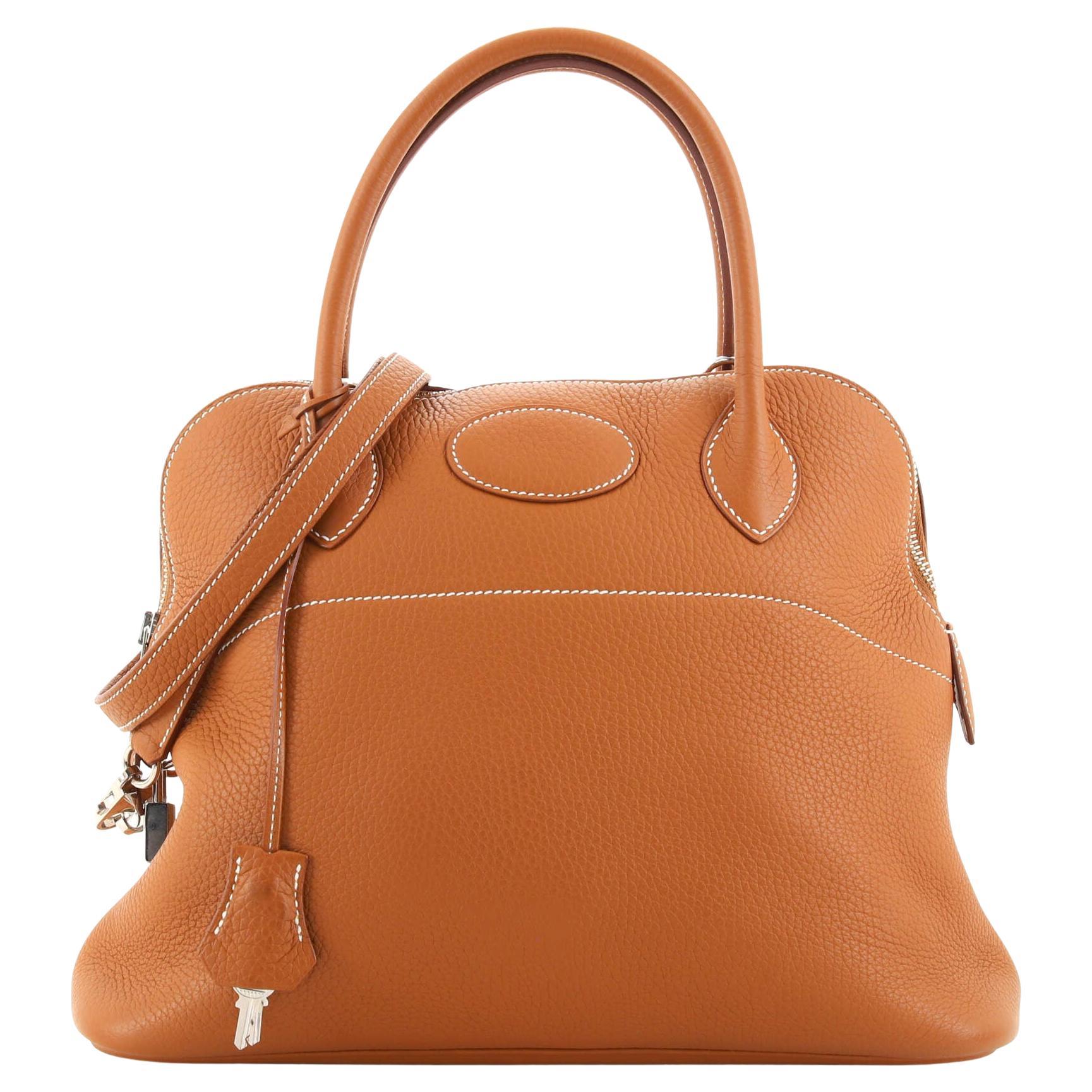 Hermès Gold Swift Leather Palladium Plated Web Bolide 1923 Bag For Sale ...