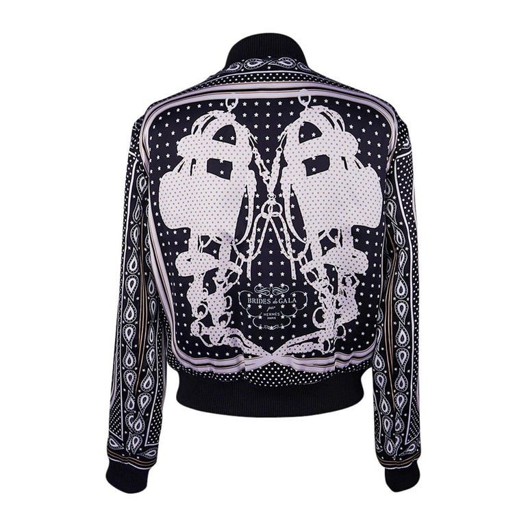 Hermes Bomber Brides de Gala Bandana Jacket Black / White 40 / 6 For ...